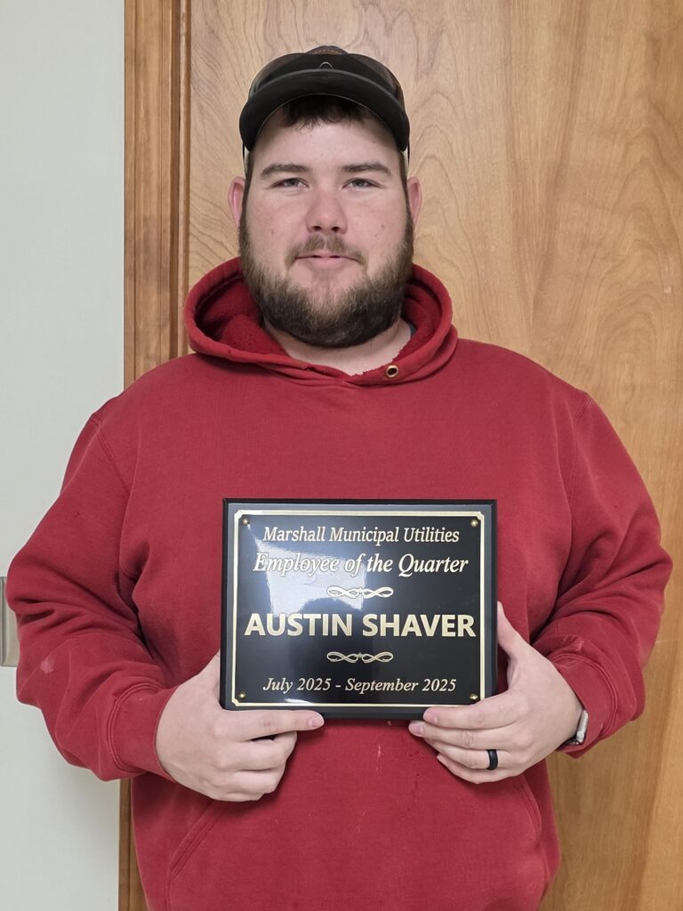 Marshall Municipal Utilities Announces Employee of the Quarter | Marshall Municipal Utilities